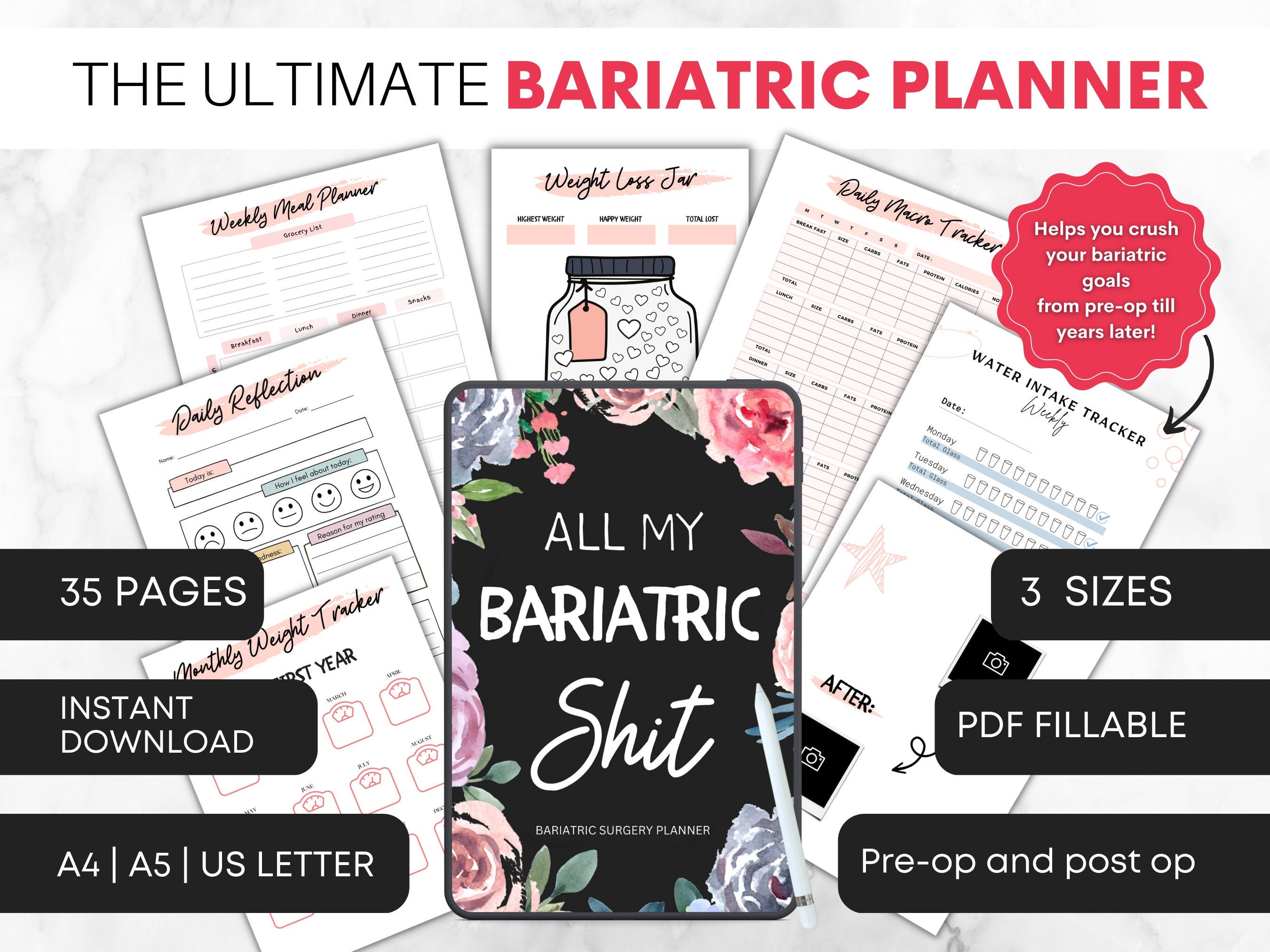 The Ultimate Bariatric Surgery Planner Gastric Sleeve Pre-op - Etsy UK