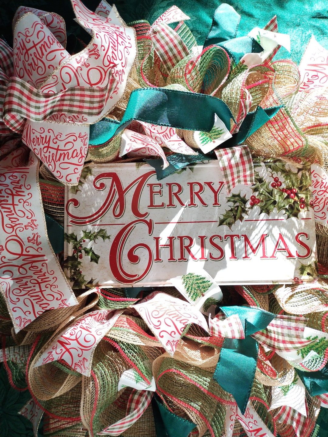 Merry Christmas Wreath - Etsy