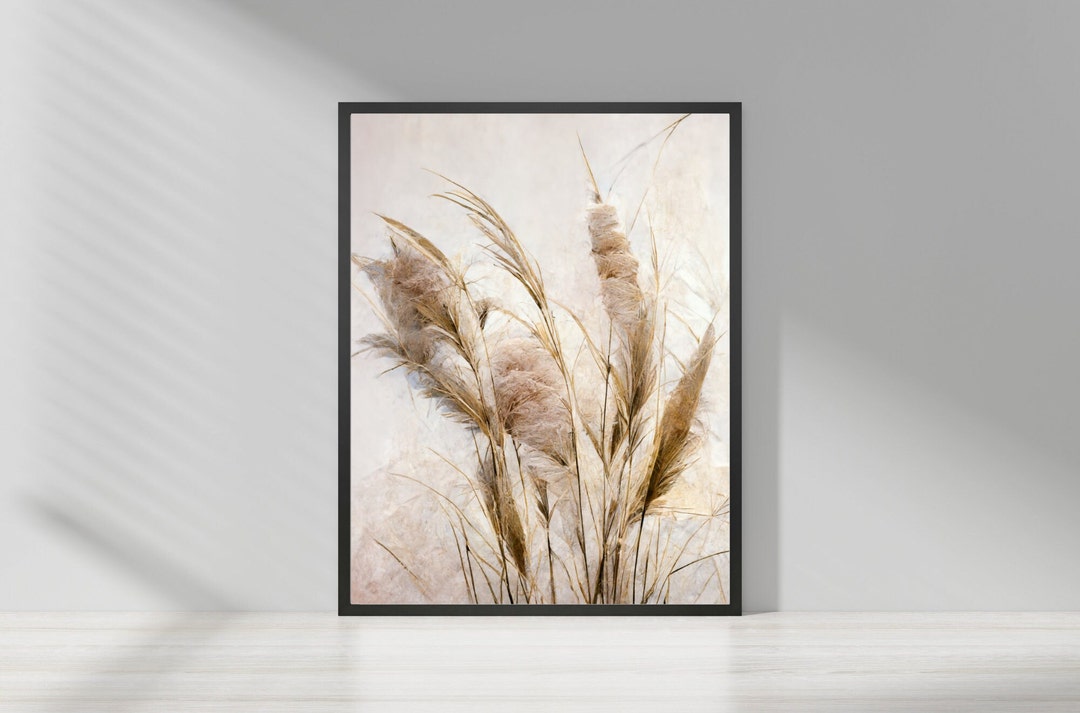 Boho Pampas Grass Print Farmhouse Boho Wall Art Neutral - Etsy