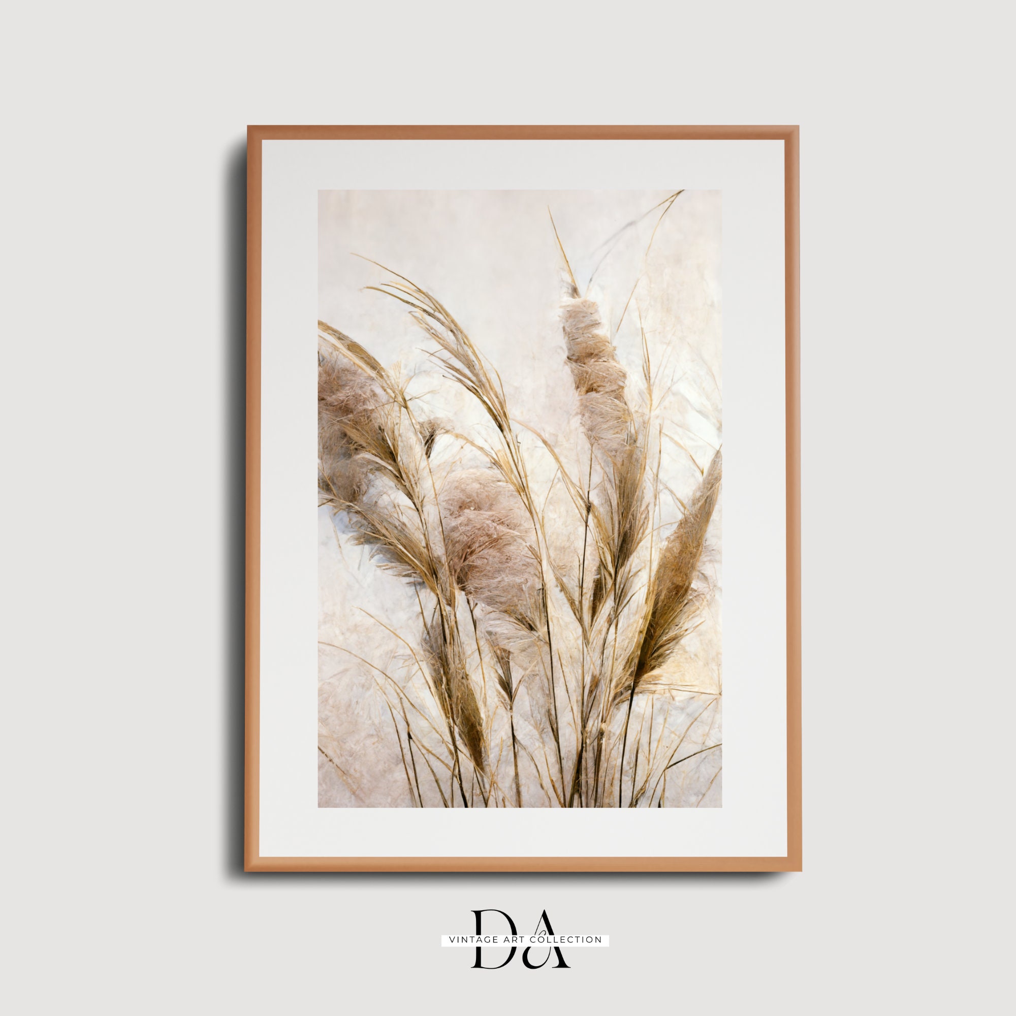 Boho Pampas Grass Print Farmhouse Boho Wall Art Neutral - Etsy