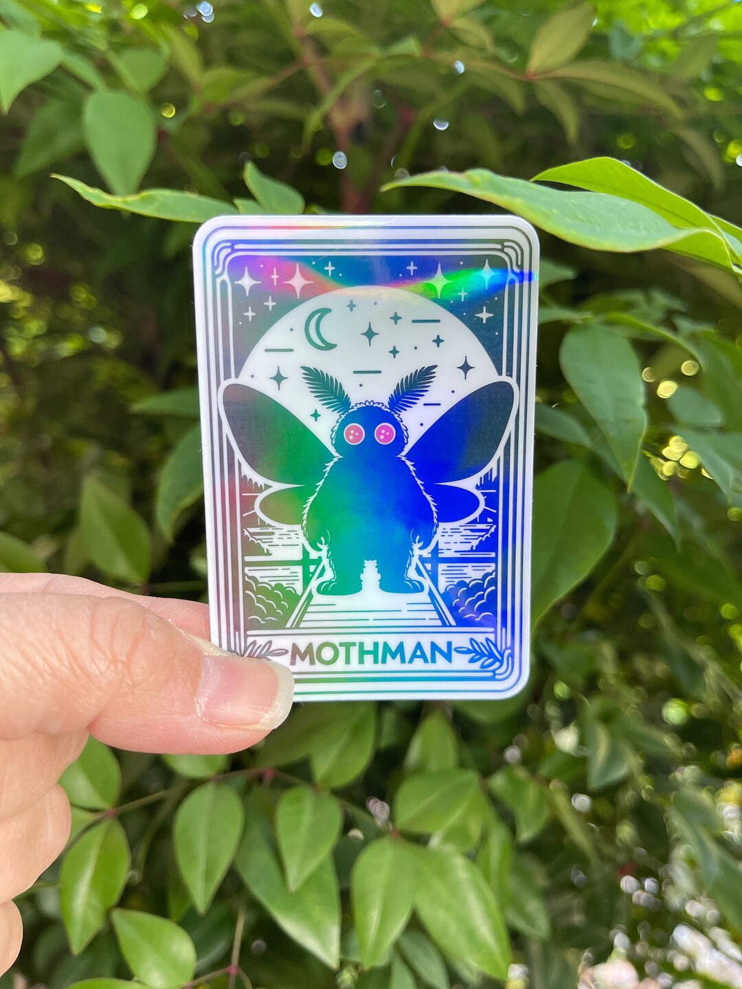 Tarot Card Mothman Sticker - Mothman - Holographic - Cryptic - Mystery ...