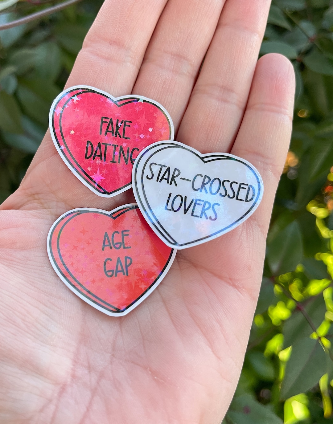 Book Trope Candy Heart Stickers Set - Valentine's Hearts Stickers ...