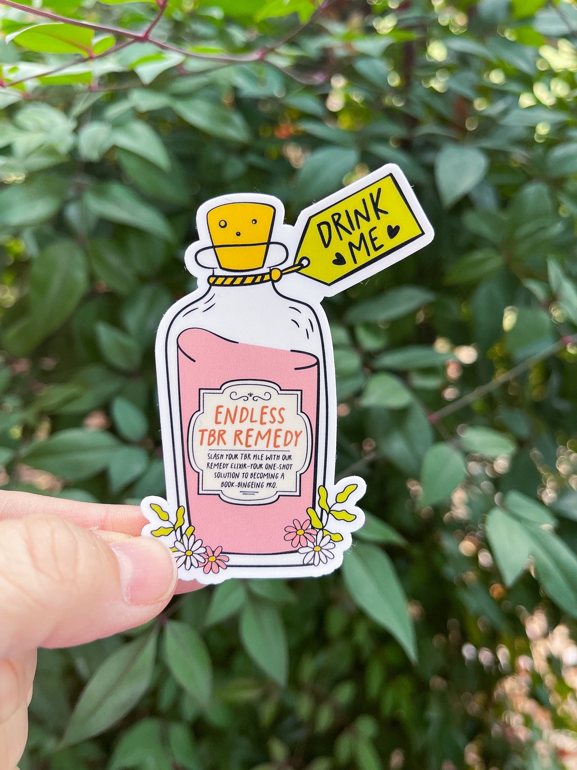 Endless TBR Remedy Sticker - Drink Me - Book Lover - Smut - Booktok ...