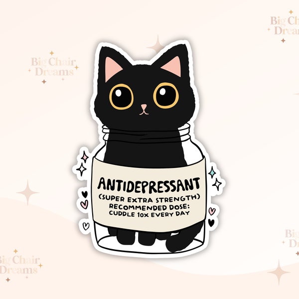 Black Cat Stickers - Etsy