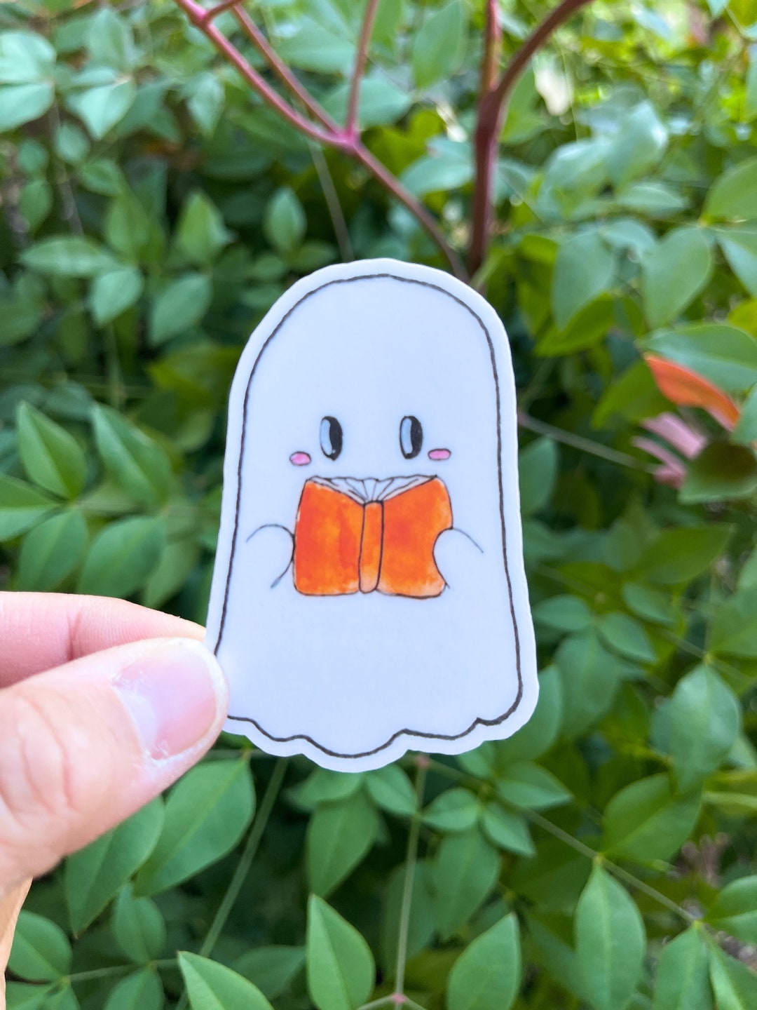 Ghost Reading Sticker Halloween Sticker Ghosts Skulls - Etsy