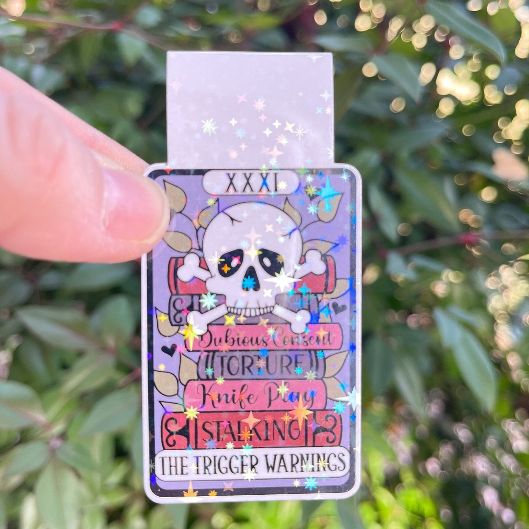 Tarot Card the Trigger Warning Magnetic Bookmark - Book Lover - Smut ...