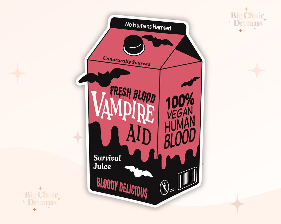 Vampire Blood Sticker - Halloween - Vampires - Fresh Blood - Vegan ...