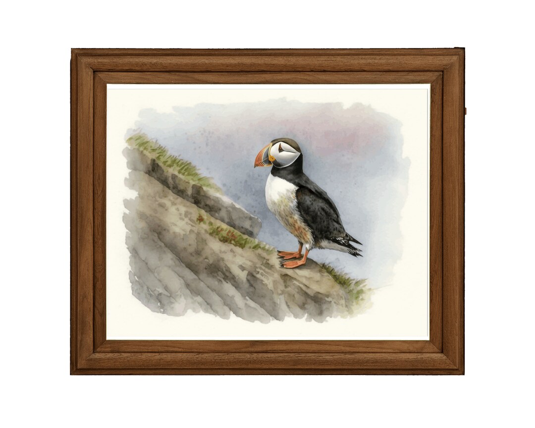 Vintage Puffin Print: Coastal Wall Art for Home Decor | Limited Edition ...