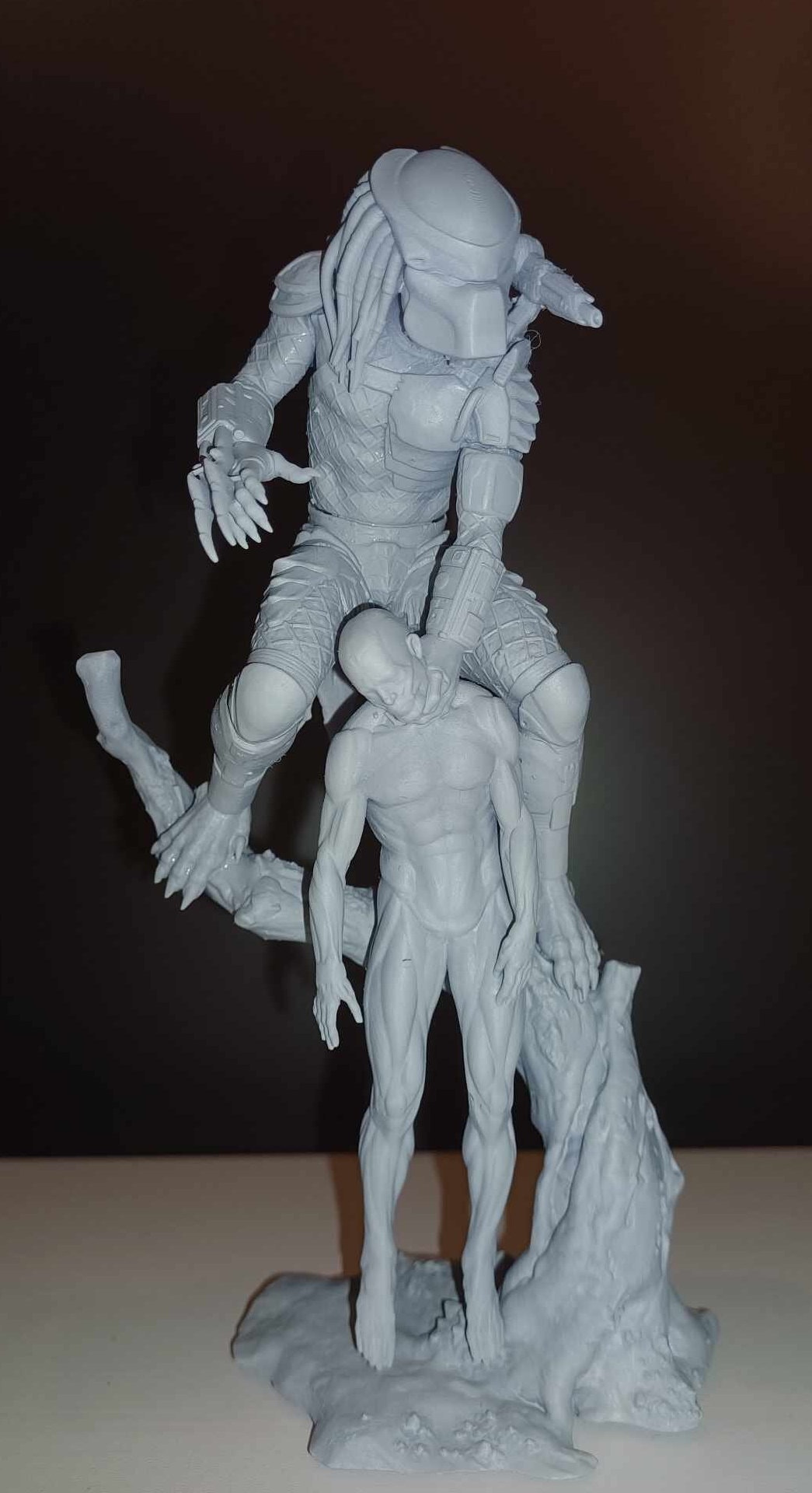 Predator Statue Unpainted Predator Fan Art Horror Miniature Model Kit ...