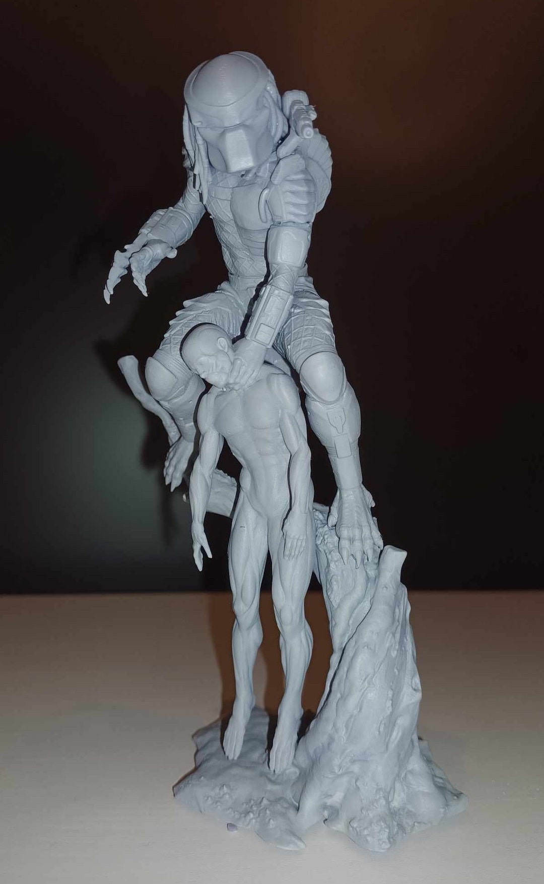 Predator Statue Unpainted Predator Fan Art Horror Miniature Model Kit ...