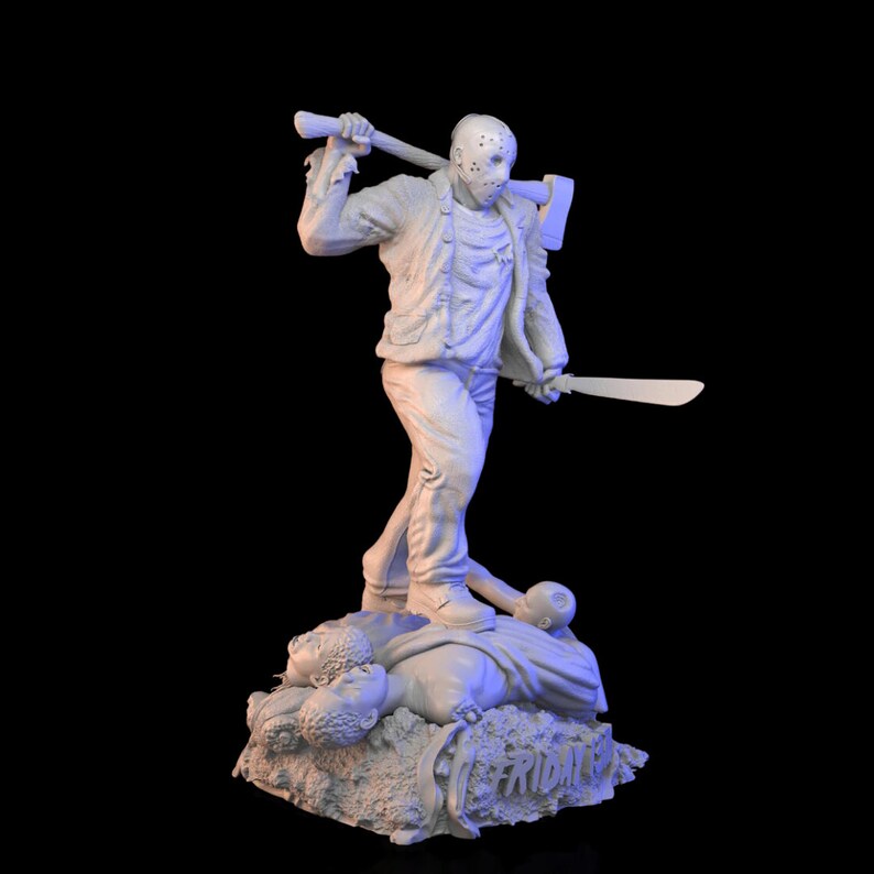 Jason Statue Friday the 13th Statue Unpainted Fan Art - Etsy