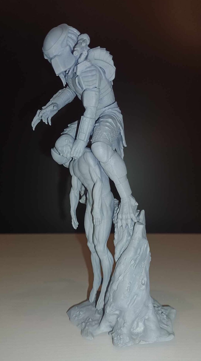Predator Statue Unpainted Predator Fan Art Horror Miniature Model Kit ...
