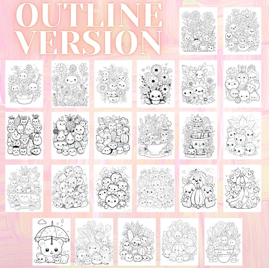 Kawaii Coloring Pages, 150 Pages, Cute Coloring Pages, for Kids and ...