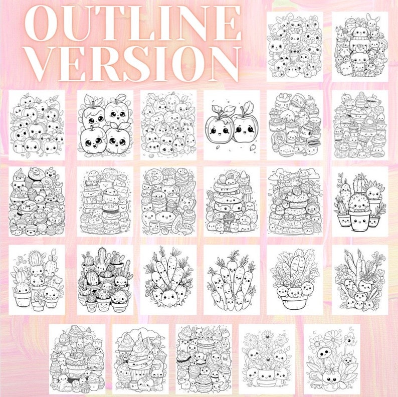 Kawaii Coloring Pages, 150 Pages, Cute Coloring Pages, for Kids and ...