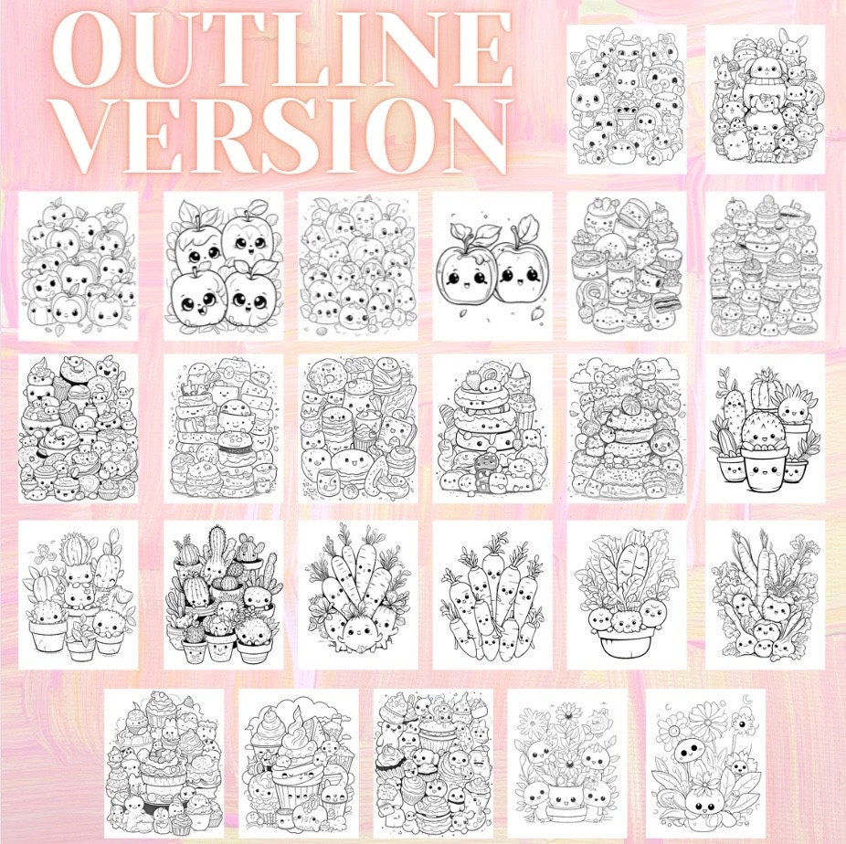 Kawaii Coloring Pages, 150 Pages, Cute Coloring Pages, for Kids and ...