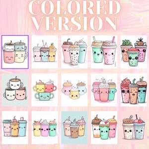Kawaii Coffee Coloring Pages 60 Pages Cute Coloring Pages for Kids and ...