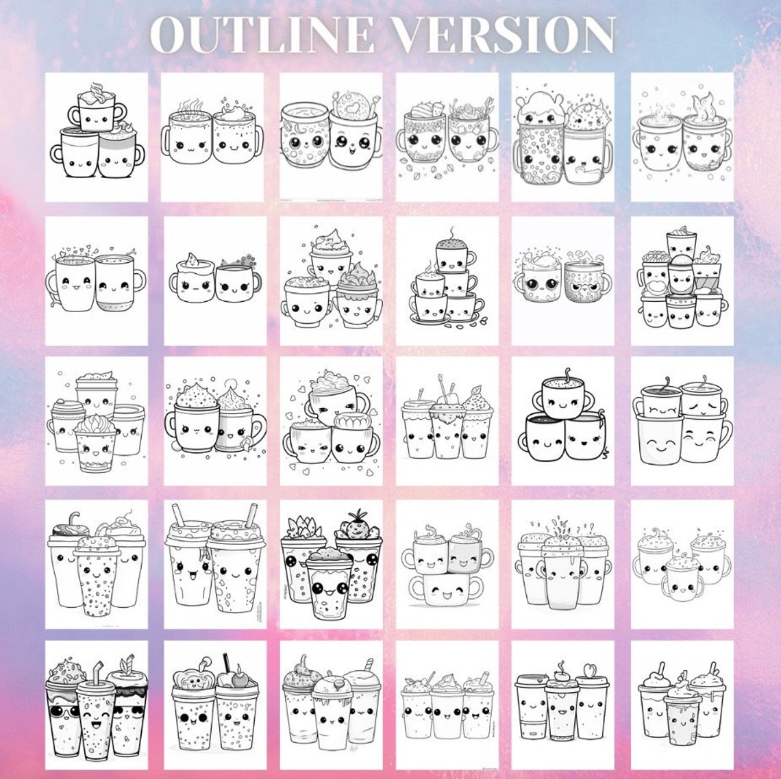 Kawaii Coloring Pages, 150 Pages, Cute Coloring Pages, for Kids and ...