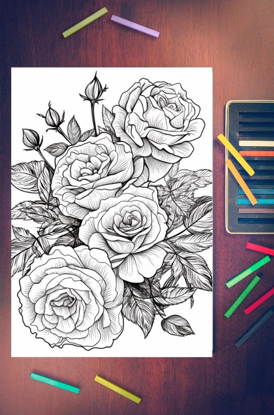 25 Flower Collection Coloring Page Greyscale and Outline / - Etsy