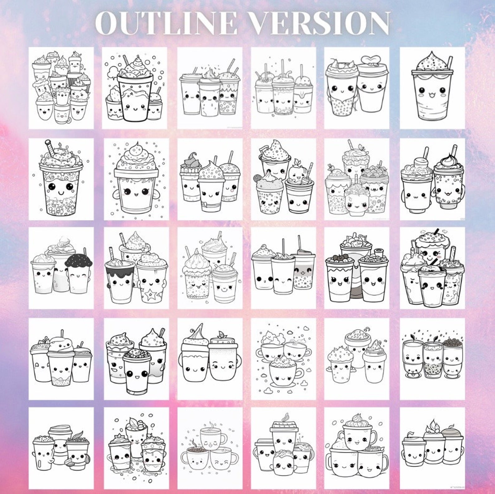 Kawaii Coloring Pages, 150 Pages, Cute Coloring Pages, for Kids and ...