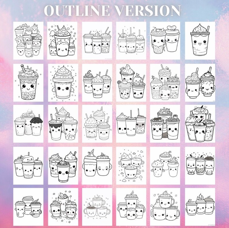 Kawaii Coloring Pages, 150 Pages, Cute Coloring Pages, for Kids and ...