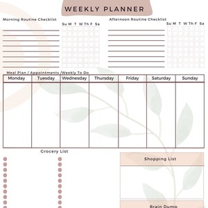 Weekly House Planner, Routine Tracker, Printable - Etsy