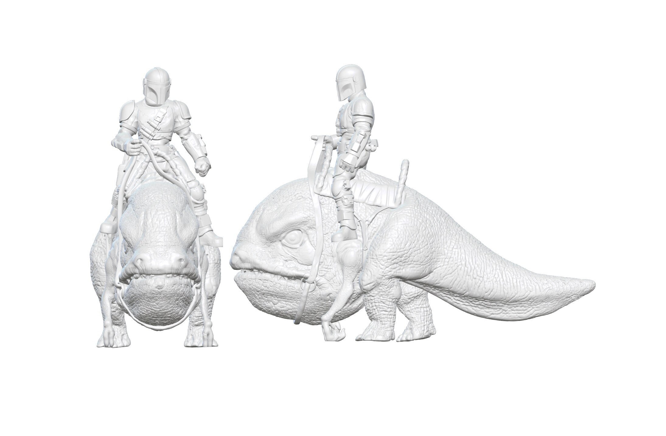 Mandalorian Riding a Blurrg Star Wars STL 3D Model / 1 Full - Etsy