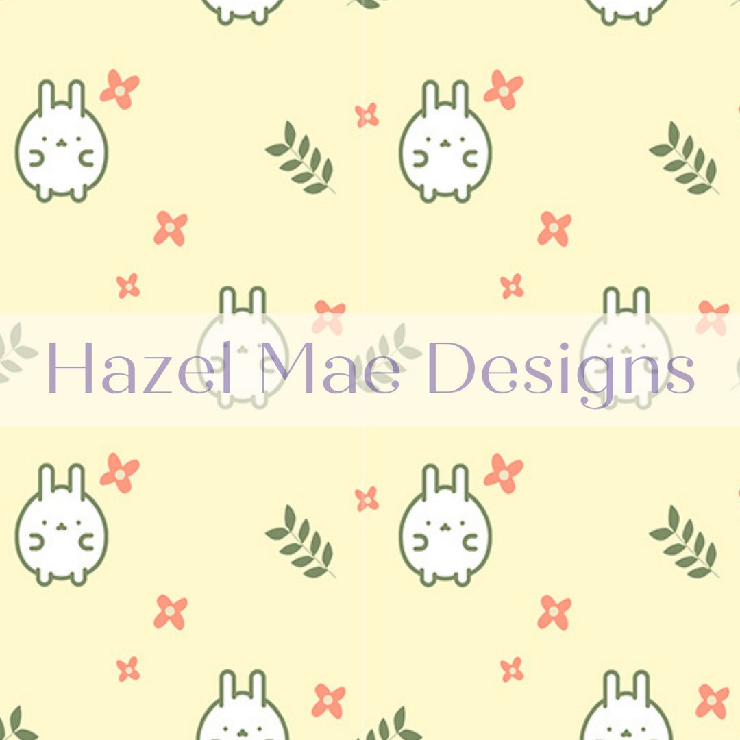Cute Easter Bunny Illustration Seamless Digital Pattern, Pastel Digital ...