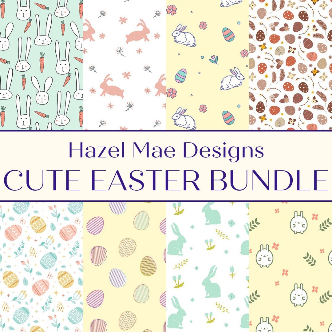 10 Easter Seamless Digital Patterns, Easter Backgrounds, Commercial Use ...