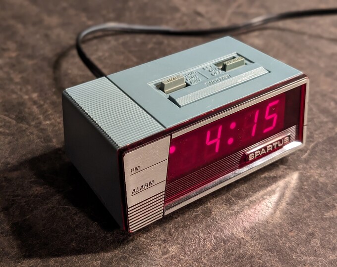 1980s Small Digital Alarm Clock by Sparta - Vintage Retro Digital LED ...