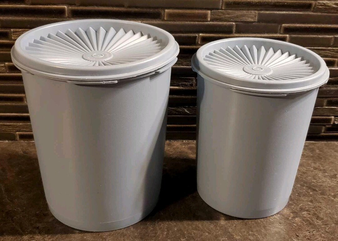 Vintage Tupperware Canisters Powder Blue - Etsy