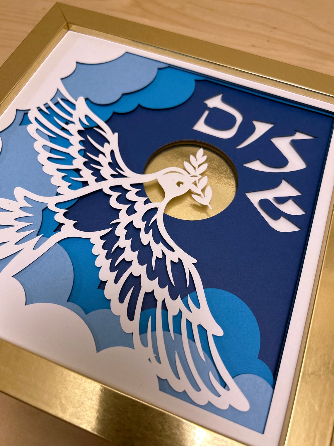Shalom Dove bird of Peace Shadow Box Framed Papercut Artwork - Etsy