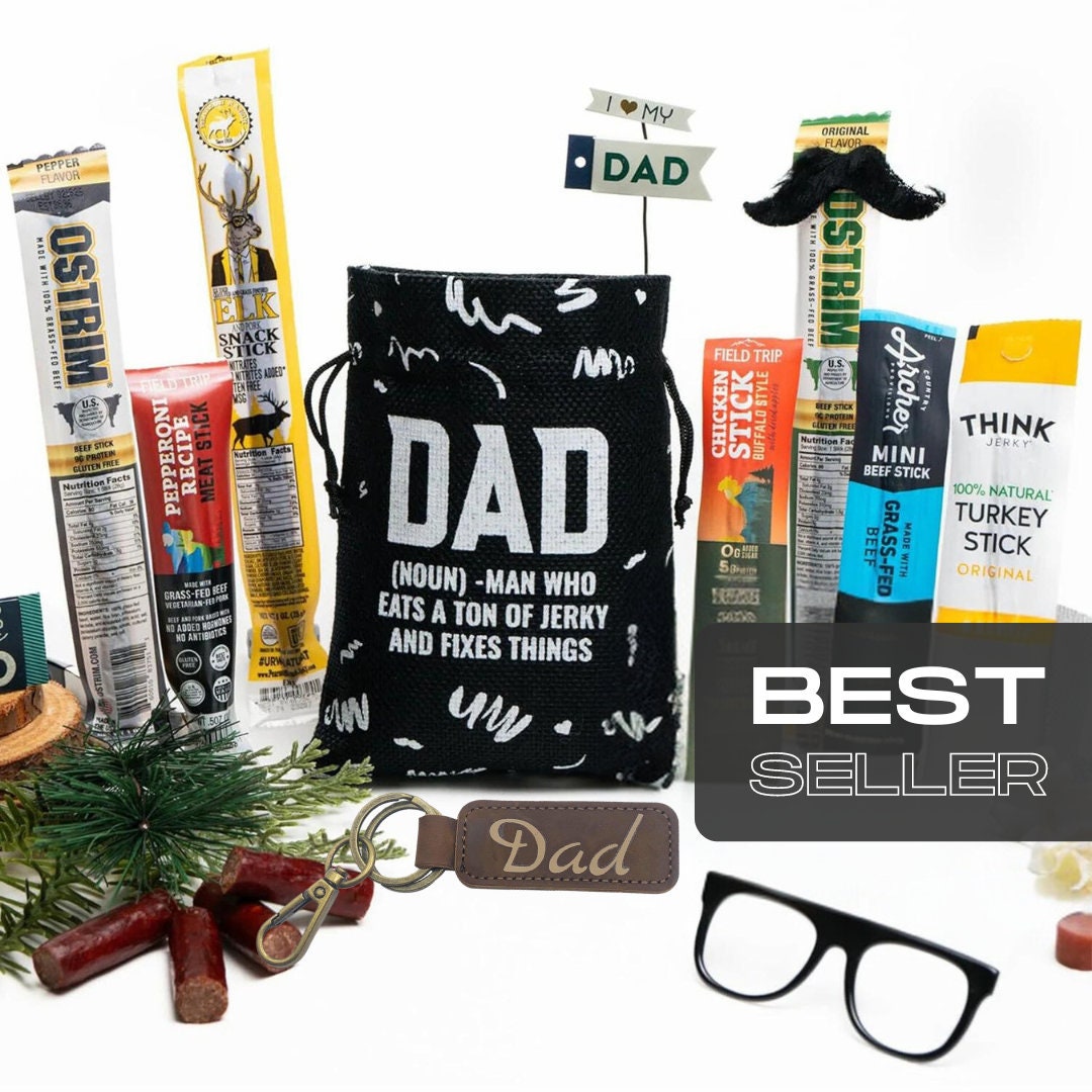 Dad's Beef Jerky Extravaganza Customizable Leather Keychain FREE ...