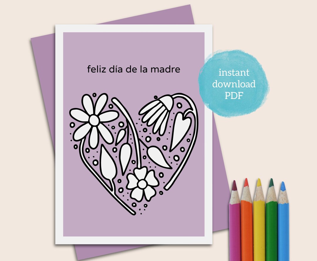 Print at Home Mother's Day Card in Spanish Feliz Día De La Madre ...