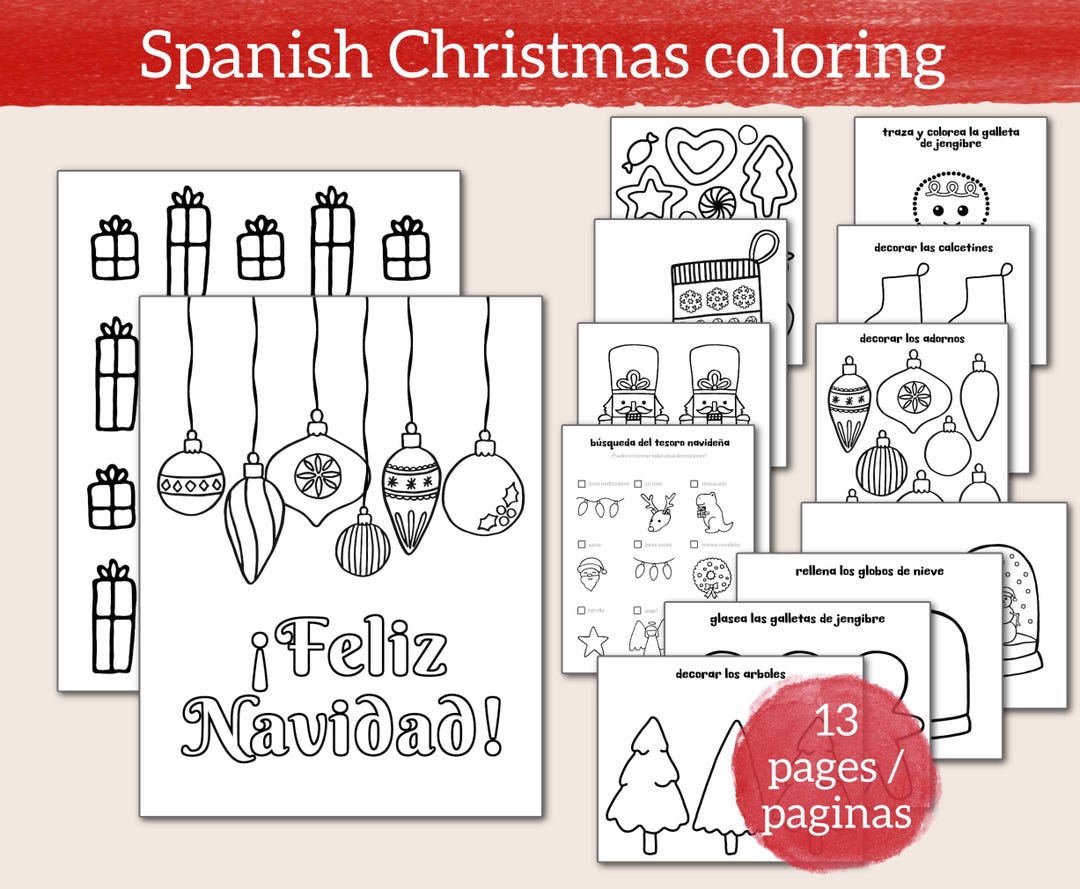 Spanish Christmas Coloring Pages 13 Printable Feliz Navidad Coloring ...