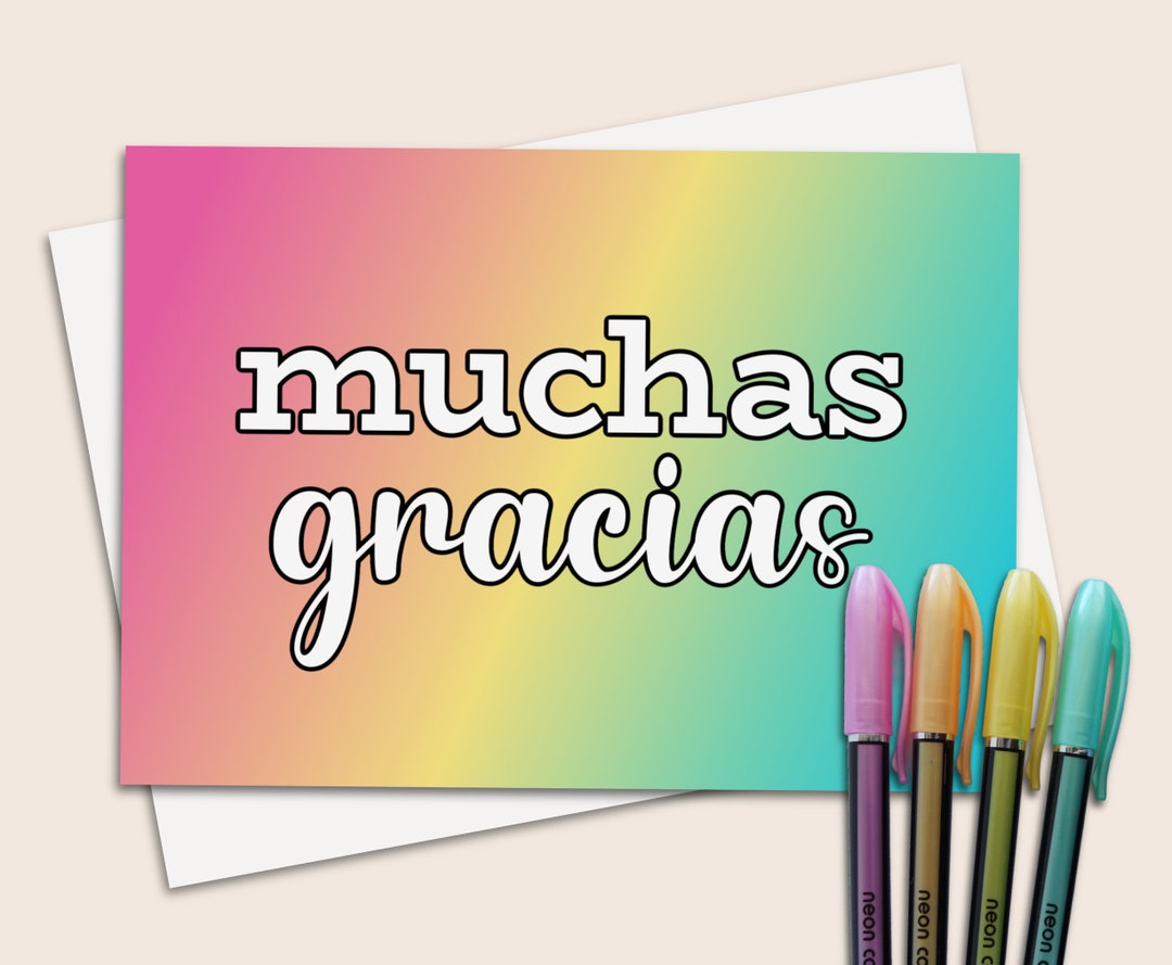Gracias Card Thank You Notes in Spanish 5x7 Card and Envelope - Etsy