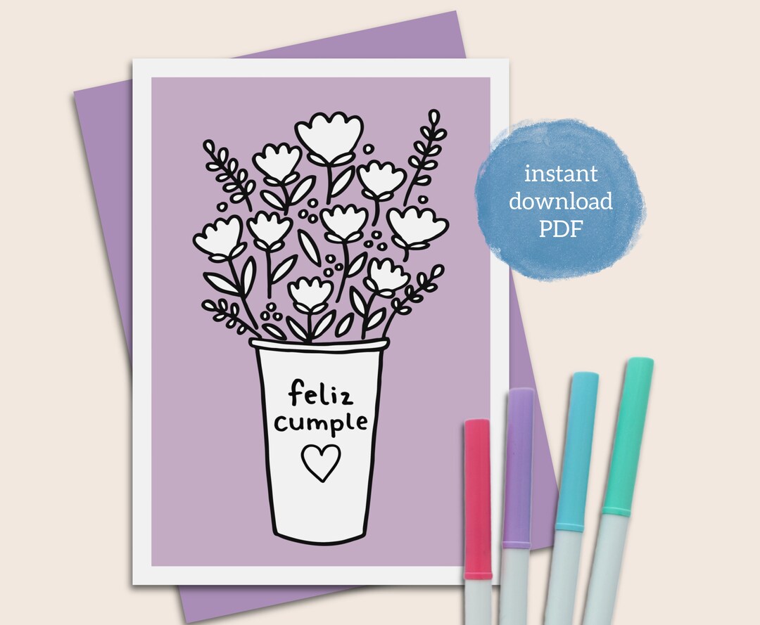 Printable Spanish Birthday Card for Mom Abuela Feliz Cumpleaños Cards ...