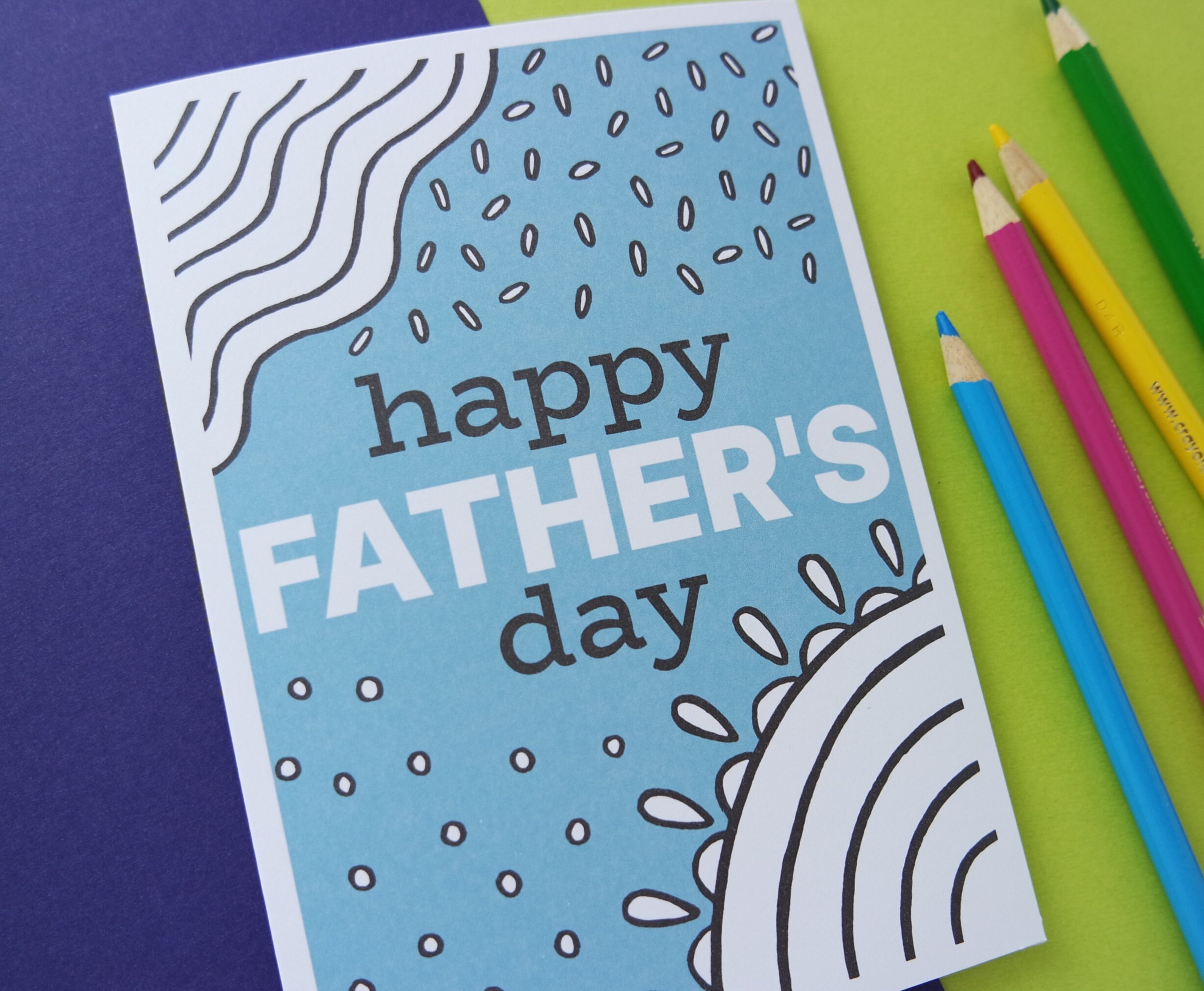 Printable Father’s Day Arts and Crafts Card for Kids to Color, 2 ...