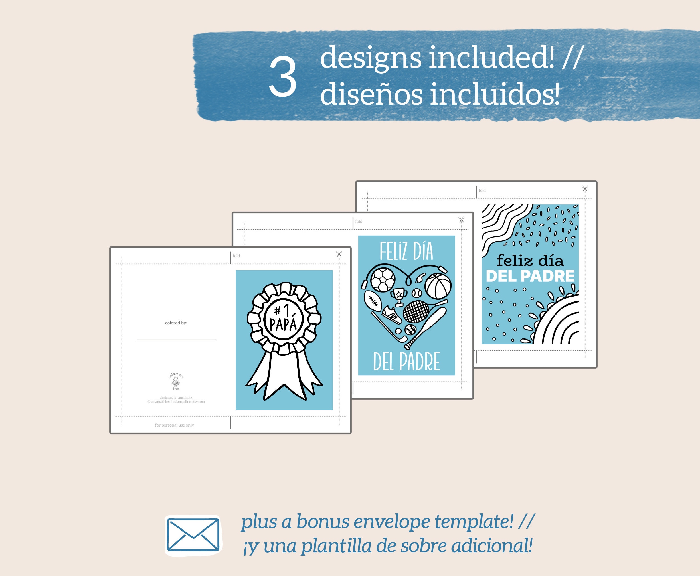 Printable Spanish Father’s Day Coloring Card Bundle 3 Día Del Padre ...