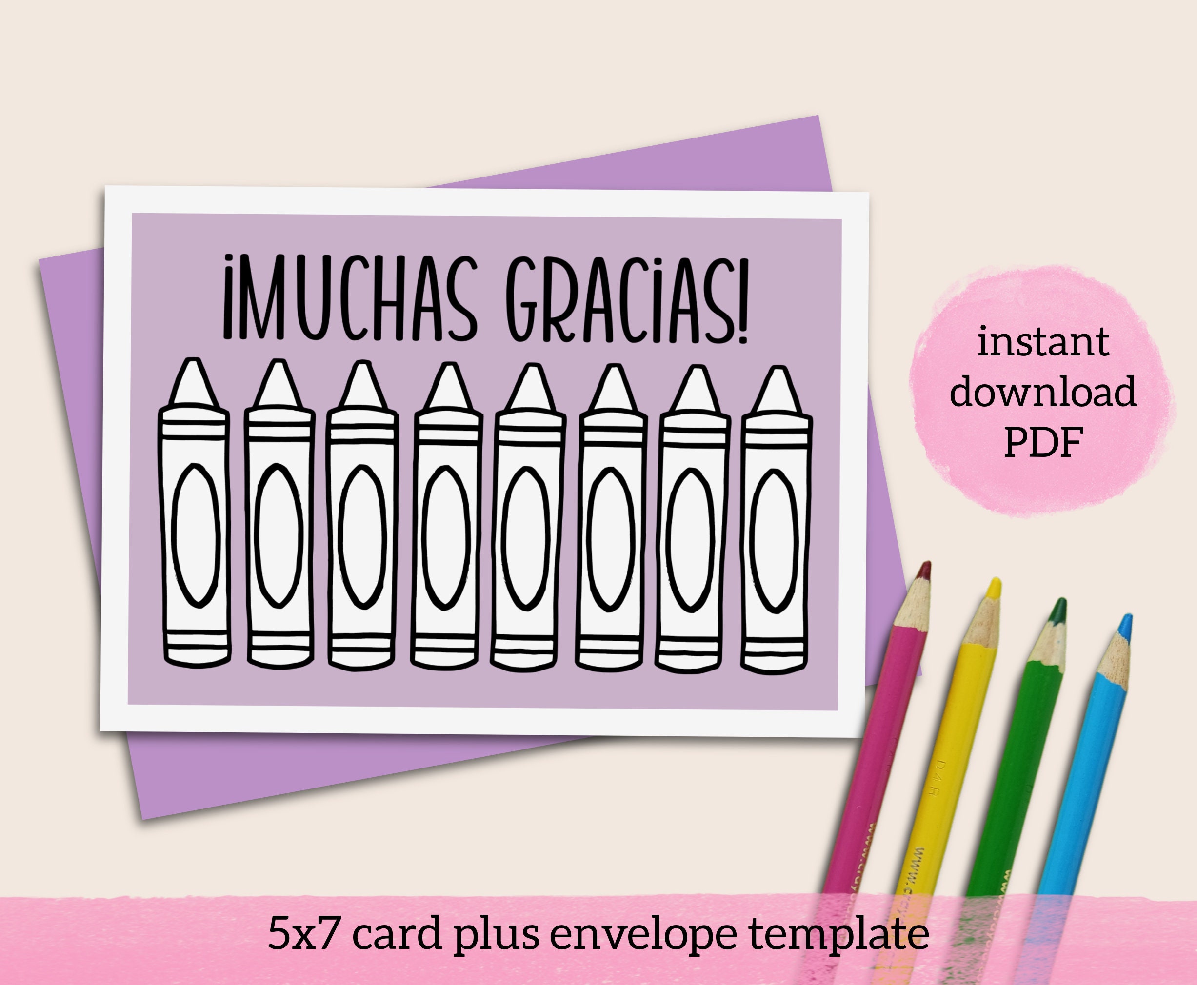 Teacher Appreciation Card in Spanish Coloring Card Printable Thank You ...