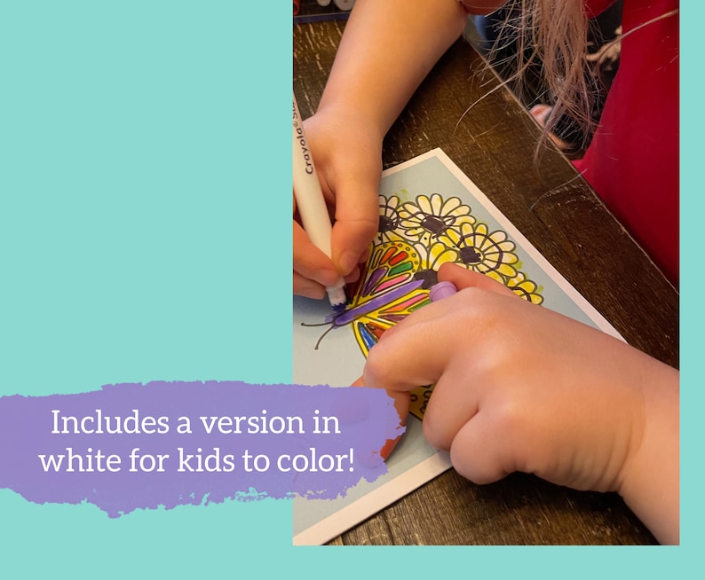 Printable Mother's Day Coloring Card Mother's Day Butterfly Card With ...