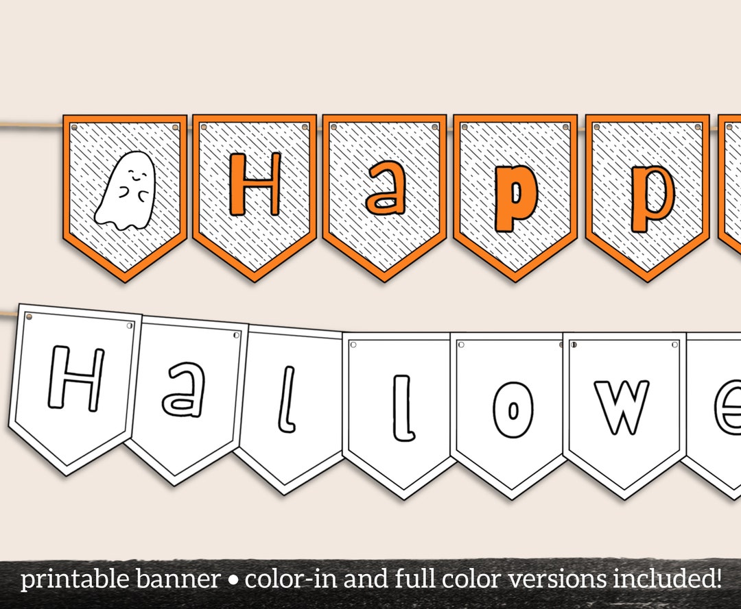 Happy Halloween Banner Printable Halloween Decorations PDF - Etsy