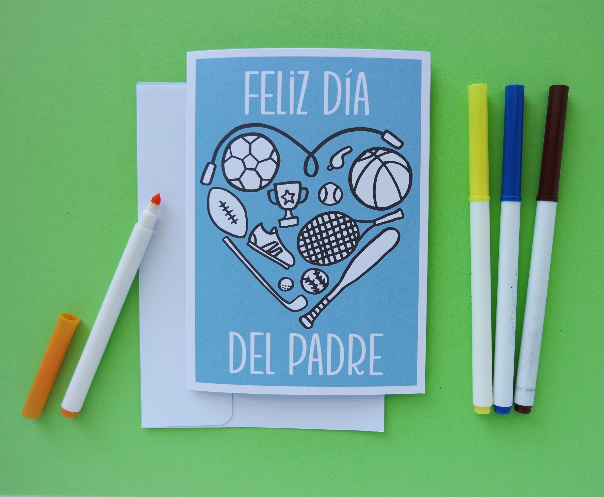 Spanish Fathers Day Card, Día Del Padre Printable Coloring Card, 2 ...