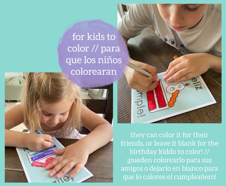 Feliz Cumpleaños Happy Birthday Cards in Spanish Printable Coloring ...