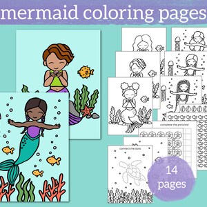 Mermaid Printable Under the Sea Coloring Pages Birthday Party ...