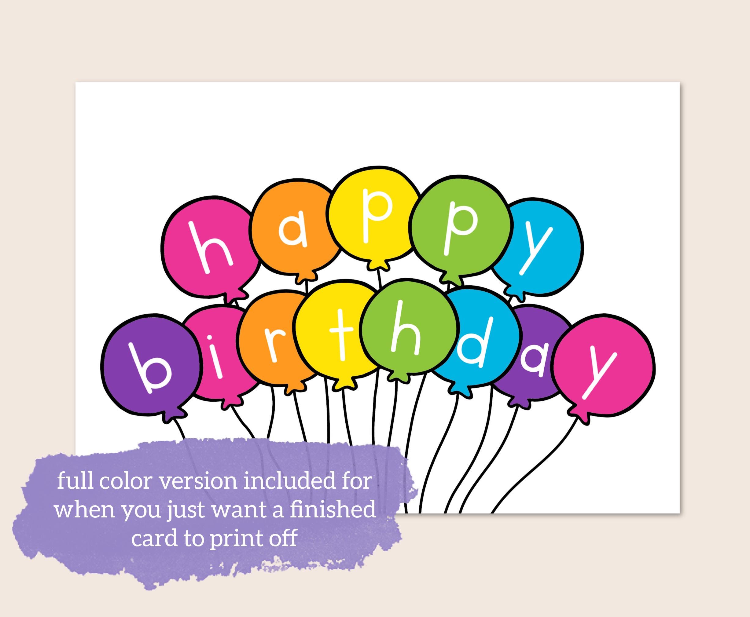 Printable Birthday Blank Inside Cards PDF With 2 Designs Included Plus ...