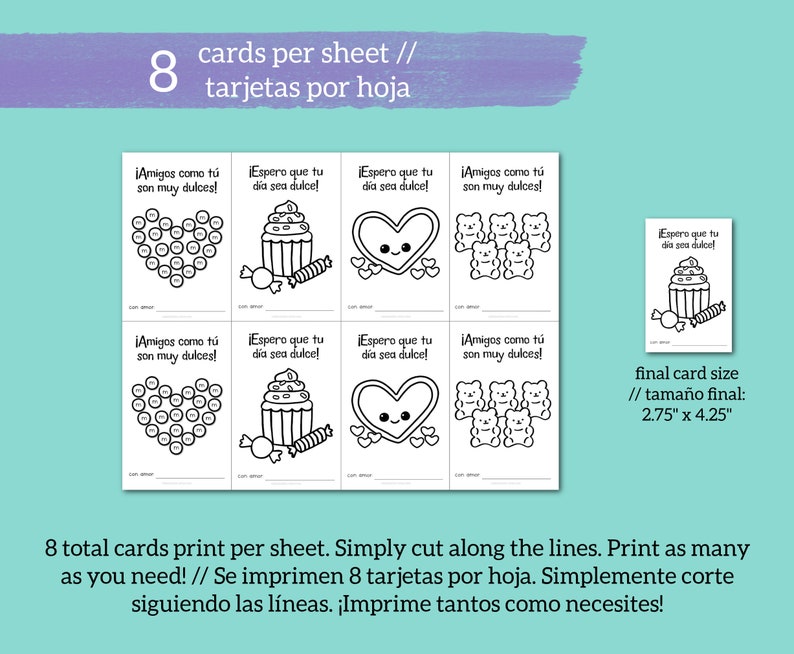 Printable Spanish Valentines Day Cards to Color San Valentín Cards for ...