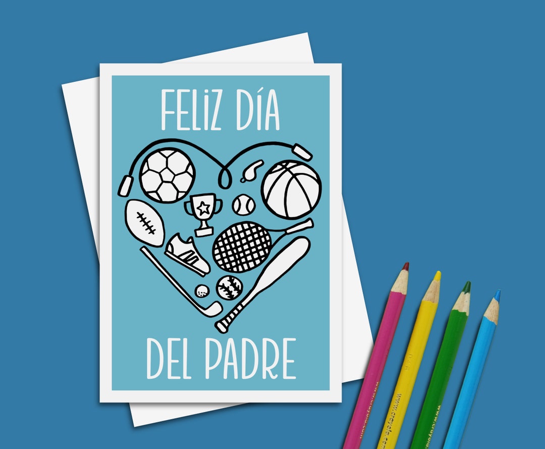 Fathers Day Card in Spanish Easy Día Del Padre Craft 5x7 Coloring Card ...