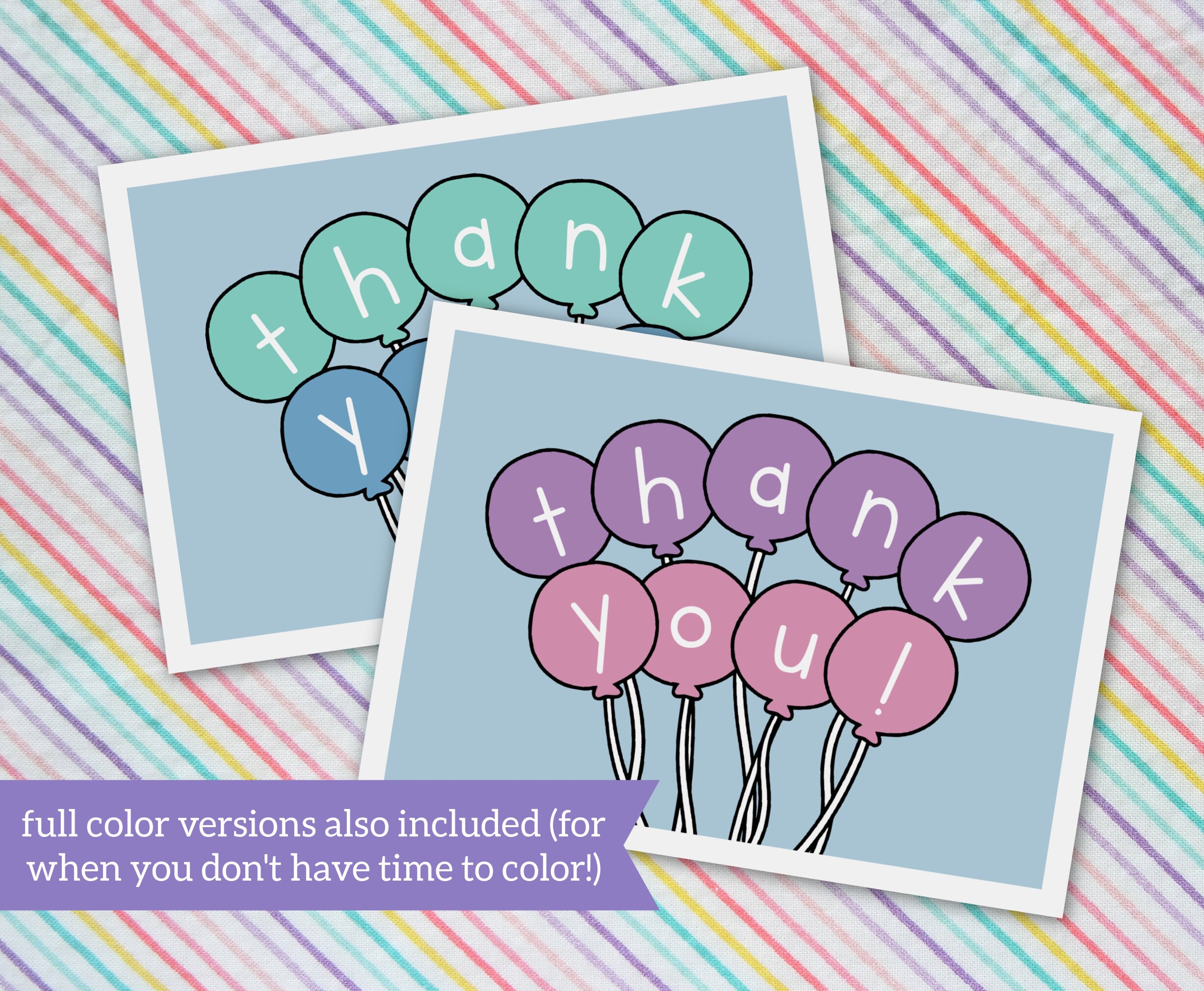Printable Thank You Cards to Color Print Your Own Thank You Cards, 5x7 ...