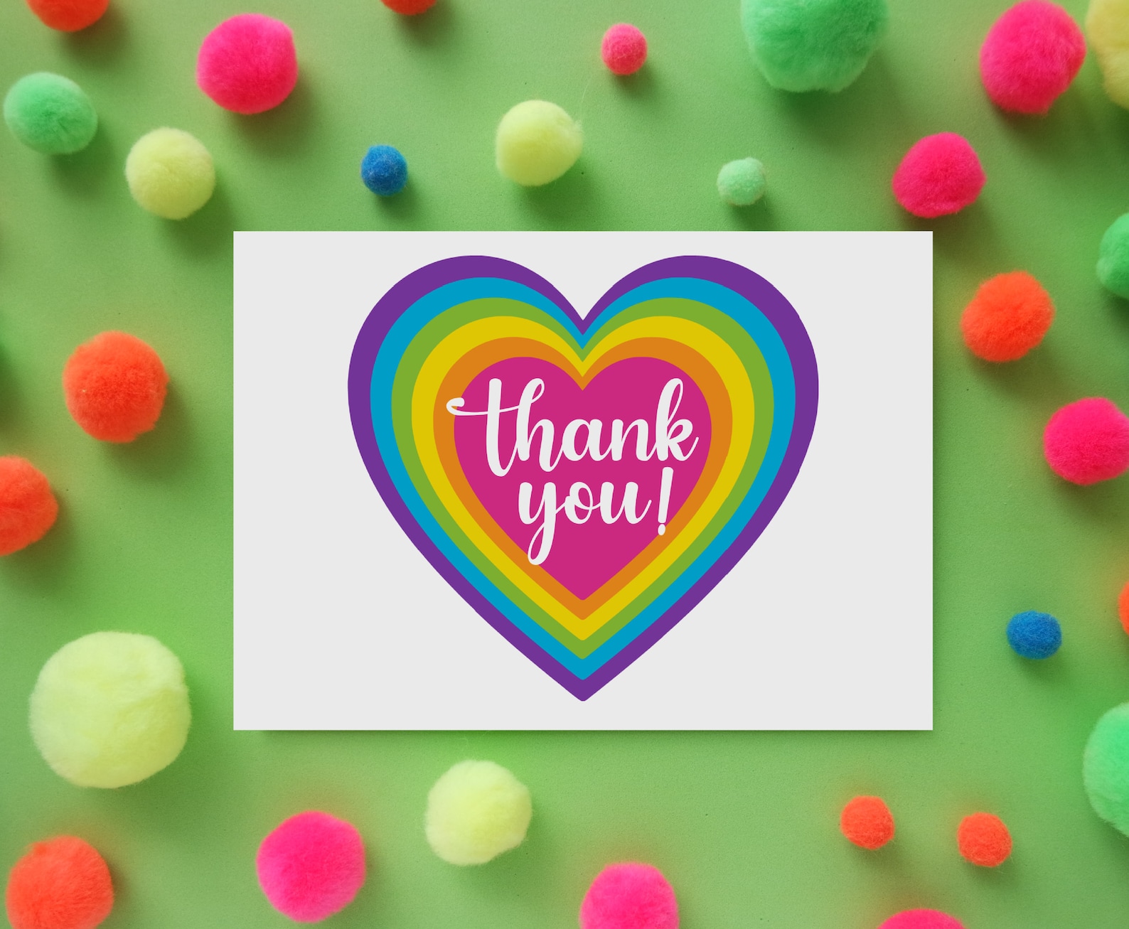 Thank You Card Printable Rainbow Design Thank You Notes to Print, 3 ...