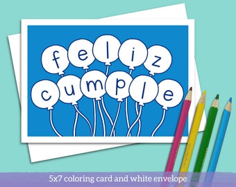 Feliz Cumpleanos Card Tarjeta De Cumpleanos Printable - Etsy